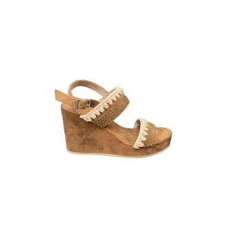 Mou Handgemachte Zwei Band Keil Sandale - - Shoes - Damen - Braun - 40 EU