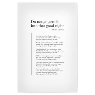 artboxONE Poster 60x40 cm Typografie Do not go Gentle - Bild do not go Gentle into That Good Night