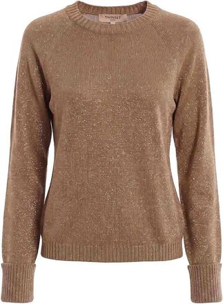 Twinset Pull Col Rond - Marron
