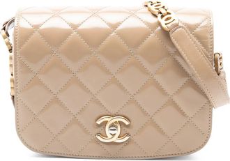 Chanel Hobo Bags - Mini Shiny Calfskin My Sweet CC Flap - Gr. unisize - in Braun - f&uuml;r Damen