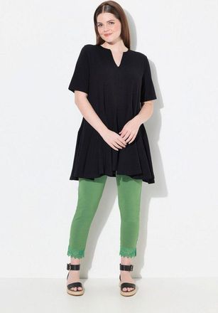 Ulla Popken T-Shirt T-Shirt A-Linie Tunika-Ausschnitt Halbarm