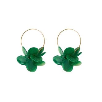 Malababa Femme, Accessoires, Vert, Taille: ONE Size Petal Hoop Earrings