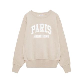 Anine Bing Femme, Sweatshirts et sweats &agrave; capuche, Beige, Taille: 38 FR Harry Shrunken SweaT-shirt