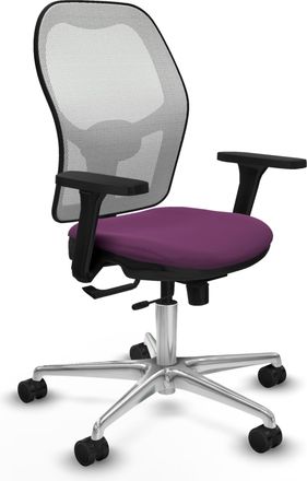 Piqueras y Crespo Jorquera B&uuml;rostuhl mit 3D-Armlehnen, ausgestattet mit Syncro/Traslack und injiziertem Schaumstoff, mit Rollen von 65 mm, Nylon, Wei&szlig;/Violett