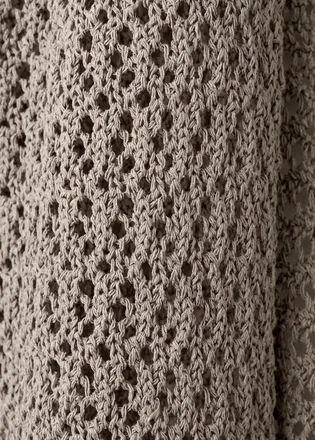 Mango Gilet maille ajour&eacute;e marron moyen - Femme - Taille unique - MANGO