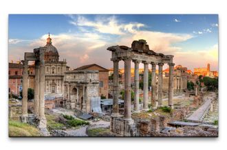 Paul Sinus Art Bilder XXL Panoramablick Rom 120x70cm Wandbild auf Leinwand