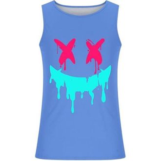 Generico T-shirt sans manches pour homme, t-shirt de sport Streetwear avec imprim&eacute; T-shirts de randonn&eacute;e, sous-v&ecirc;tement pour adolescents, bleu, XXXL