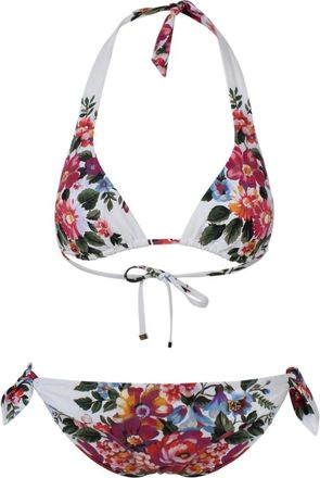 Dolce & Gabbana Femme, Maillots de bain, Multicolore, Taille: 40 FR Triangle Bikini avec Imprim&eacute; Bouquet Floral