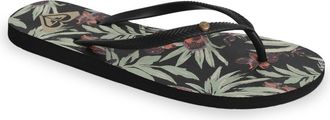 Roxy Damen Bermuda Print Sandale, White/Black/Flower, 37 EU