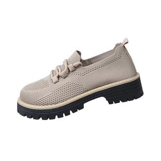 Generic Chaussures d&eacute;contract&eacute;es pour femme - Coupe large - Bout rond - Talon bas plat - Respirantes - Antid&eacute;rapantes - Lacets confortables - Mocassins d&eacute;cont