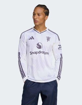 adidas Manchester United 25/26 - Maillot extérieur à manches longues - Blanc