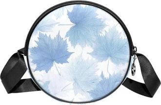 Generic Sac &agrave; bandouli&egrave;re rond pour femme, motif feuilles d&eacute;rable avec fermeture &eacute;clair, bretelles r&eacute;glables, sac &agrave; main rond d&eacute;contract&eacute; pour femmes et fille