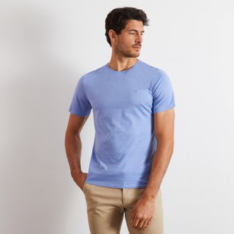 Eden Park T-shirt Bleu Ciel Col Rond &Agrave; Manches Courtes Old Ref Pp