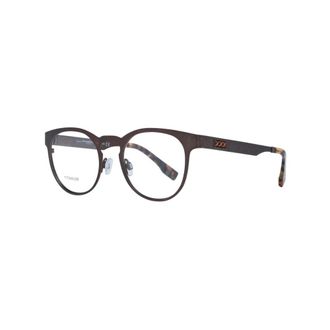 Ermenegildo Zegna Homme, Accessoires, Brun, Taille: ONE Size Montures Optiques Rondes en Titane Bronze