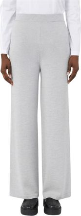 Max Mara Femme, Pantalons, Gris, Taille: 40 FR Pantalon en laine vierge gris clair avec taille &eacute;lastique