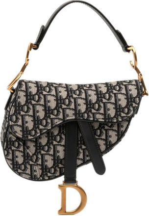 Dior Hobo Bags - Mini Oblique Canvas Saddle Bag - Gr. unisize - in Blau - f&uuml;r Damen