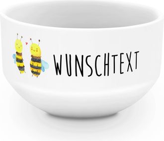 Mr. & Mrs. Panda Müslischale Biene Verliebt - Personalisierte Geschenke, Suppenschüssel, Schüssel Personalisieren, Schale, Schüsseln, Müslischüssel