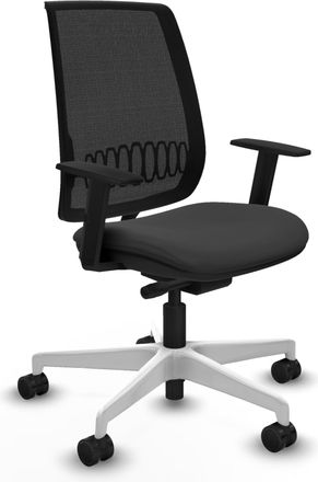 Piqueras y Crespo Alares Arbeitsstuhl mit 1D-Armen, h&ouml;henverstellbare Lendenwirbelst&uuml;tze, ausgestattet mit Syncro/Traslack und eingespritztem Schaum. Mit Rollen von 65 