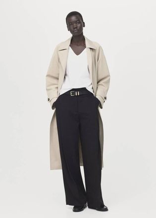 Mango Baumwoll-T-Shirt, V-Ausschnitt wei&szlig; - Damen - XXS - MANGO