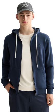 Scotch & Soda Herren Essential Badge Logo Zip Through Hooded Sweatshirt Kapuzenpullover, Sky Captain 410, L