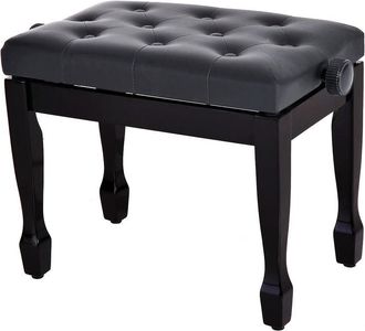 HOMCOM Homcom - Banquette piano tabouret siege hauteur reglable noir bois revêtement synthétique