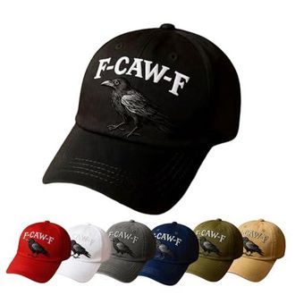 Generic F-Caw-F Chapeau corbeau, chapeau vintage, casquette de baseball noir oiseau, lavez et fabriquez de vieilles casquettes de baseball souples, chapeau go