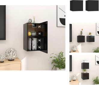 vidaXL Vidaxl - TV-Wandschr&auml;nke 2 Stk. Schwarz 30,5x30x30 cm - tv Schrank - Wandschrank - Fernseherschrank - Schwarzer tv Schrank - Moderner tv Schrank