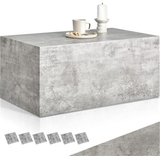 TecTake Couchtisch in Beton Optik, Beistelltisch, moderner Wohnzimmertisch, Sofatisch, Tisch Wohnzimmer, Deko Wohnzimmer, Couch Tisch, Schlafzimmer Nachttisch