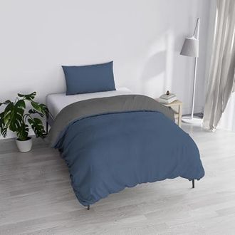 Italian Bed Linen Bettbezug Natural Color, Baumwolle, Avio/Dunkelgrau, franz&ouml;sisches Bett