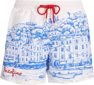 MC2 Saint Barth short de bain &agrave; imprim&eacute; graphique - Blanc