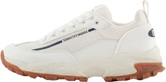 A|X Armani Exchange Herren Aspen, Logo line Detail, 001 Print Sneaker, Off White+ Navy, 41 EU