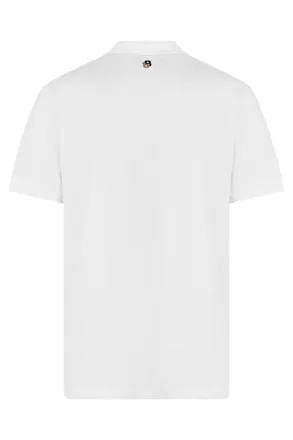 HUGO BOSS Mens T-Shirt Jersey Zip White Polyester T-Shirts And Polos