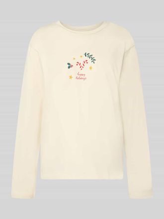 Jake*s Casual Pyjama-Set mit Happy-Holidays-Print
