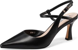 Queen Helena Elegante Pumps mit Riemen, Schuhe mit geschlossener Spitze f&uuml;r Damen K3749, Schwarz, 38 EU