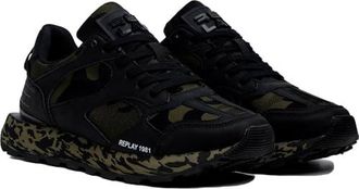 Replay Homme Dean Covert Basket, 2138 Camo Green, 44 EU