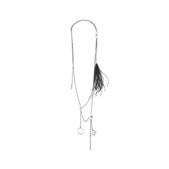 Ann Demeulemeester Afsar Beaded Necklace with Feathers