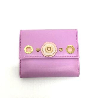 Ferragamo Pre-owned Leder Geldb&ouml;rse - - Pre-owned - Damen - Lila - ONE SIZE
