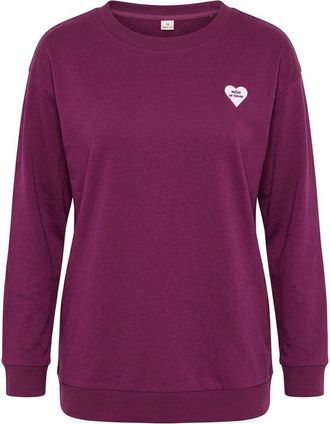 Ulla Popken Sweatshirt Sweatsirt Herz-Stickerei Oversized Rundhals
