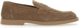 Doucal's Homme, Chaussures, Beige, Taille: 42 EU Mocassins Beige en Daim avec Surpiq&ucirc;res