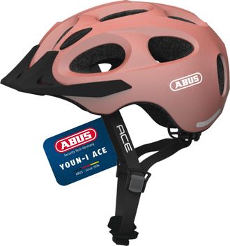 ABUS Stadthelm Youn-I ACE - mit integriertem LED-Rücklicht - Fahrradhelm für den Alltag - für Damen und Herren - Rosé Gold Matt, Größe S