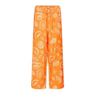Ichi Ichi, Femme, Pantalons, Orange, Taille: 42 FR Wide Pantalons