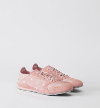 MCM Sneaker Federlite aus Nylon und Veloursleder SOFT PINK NYLON