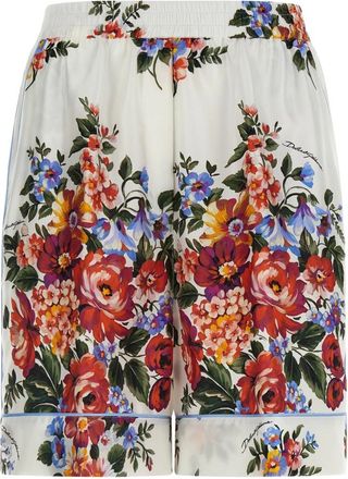 Dolce & Gabbana Femme, Shorts, Multicolore, Taille: 40 FR Vanity Silk Twill Bermuda Shorts