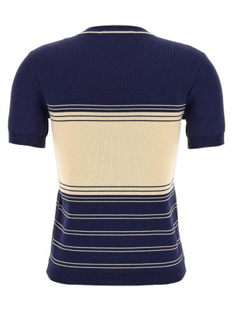 Valentino Garavani Womens Blue Cotton T-Shirt