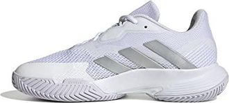 adidas Femme CourtJam Control Tennis Shoes, Cloud White/Silver/Cloud White, 38 2/3 EU