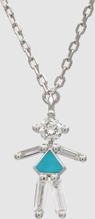 Little Ones Paris Collier Pendentif Fille Argent Fresh Turquoise 45cm