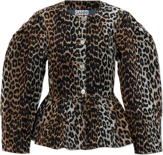 Ganni Femme, Blouses et Chemises, Brun, Taille: 36 FR Chemise &agrave; Imprim&eacute; Animal