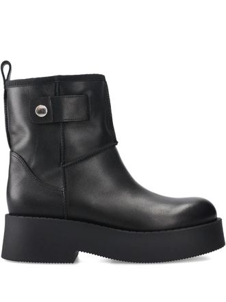 Premiata bottines à détails de surpiqûres - Noir