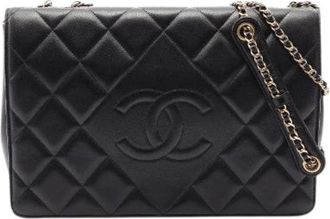 Chanel Sac bandouli&egrave;re Matelass&eacute; en cuir dagneau Pre-owned - Femme - Pre-owned - Noir - Taille: ONE Size