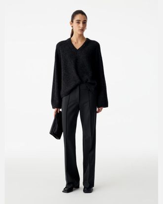 Arket Elegante Hose Mit Ausgestelltem Bein -Schwarz